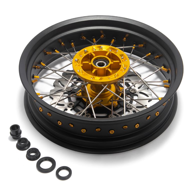 Aluminum 17"Front Rear Wheel Rim Hub Rotor Set for Suzuki DRZ400SM Sup ...